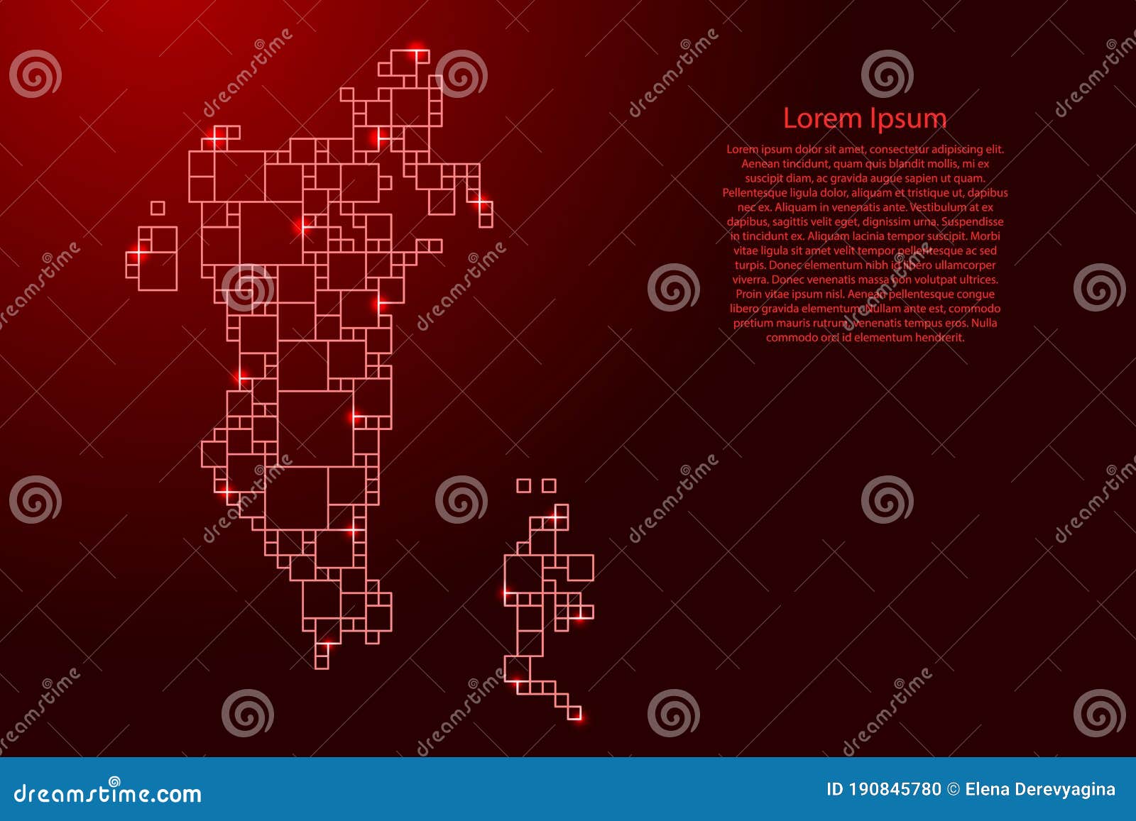 Bahrain Map from Red Pattern from a Grid of Squares of Different Sizes ...