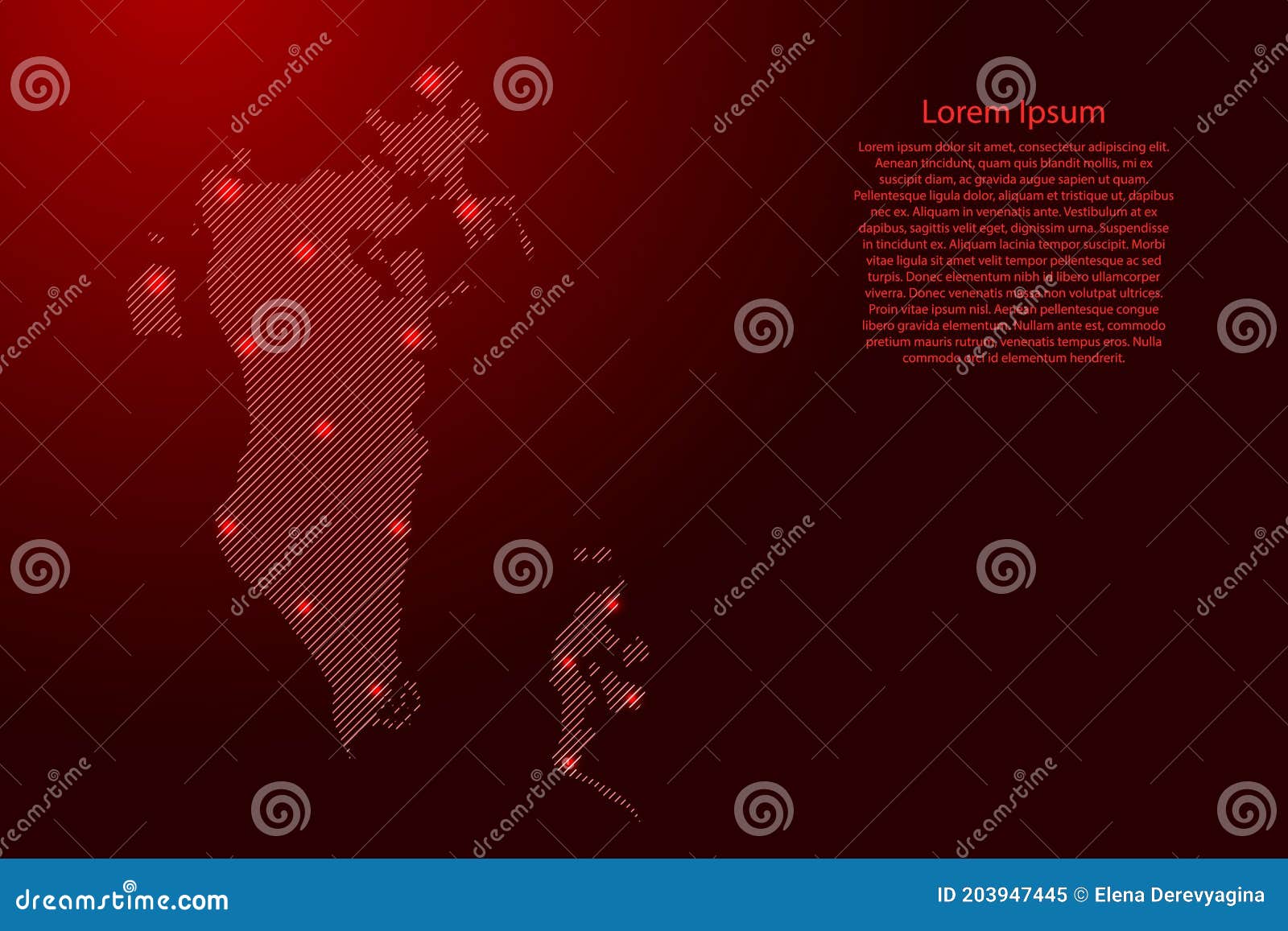 Bahrain Map from Red Pattern Slanted Parallel Lines and Glowing Space ...