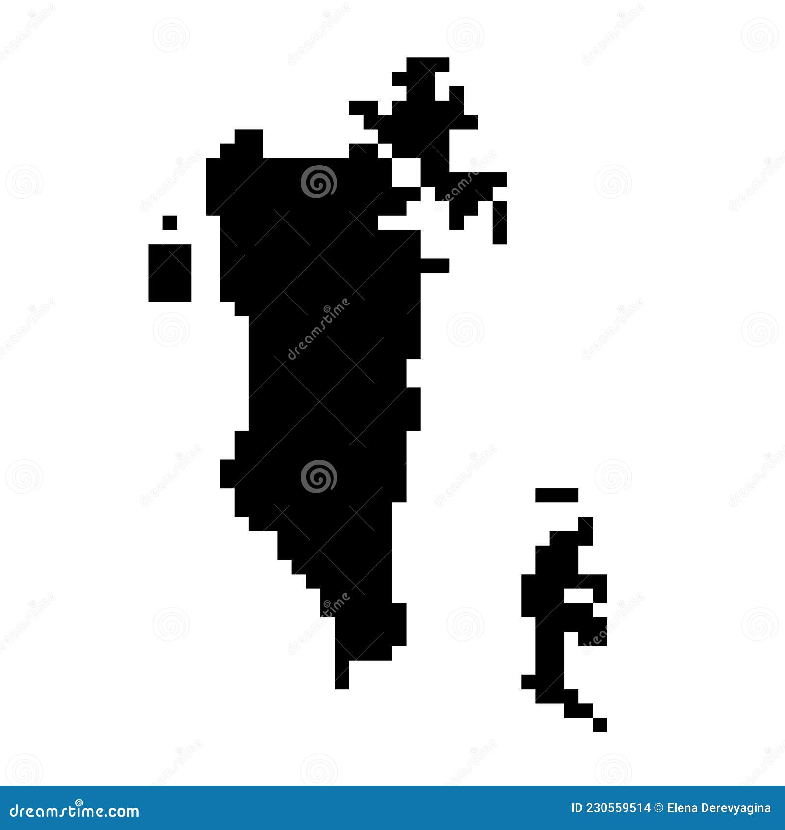 Bahrain Map Silhouette from Black Square Pixels. Vector Illustration ...