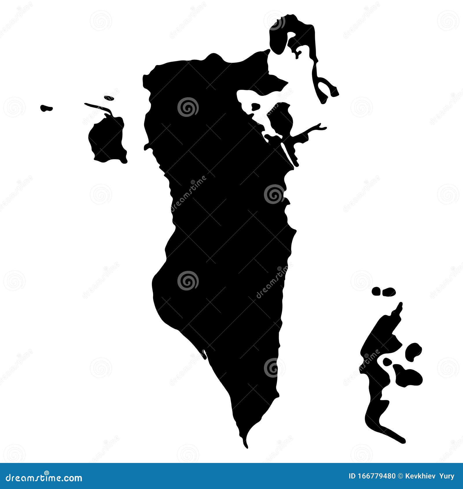 Bahrain Map Silhouette Vector Illustration Eps 10 Stock Vector ...