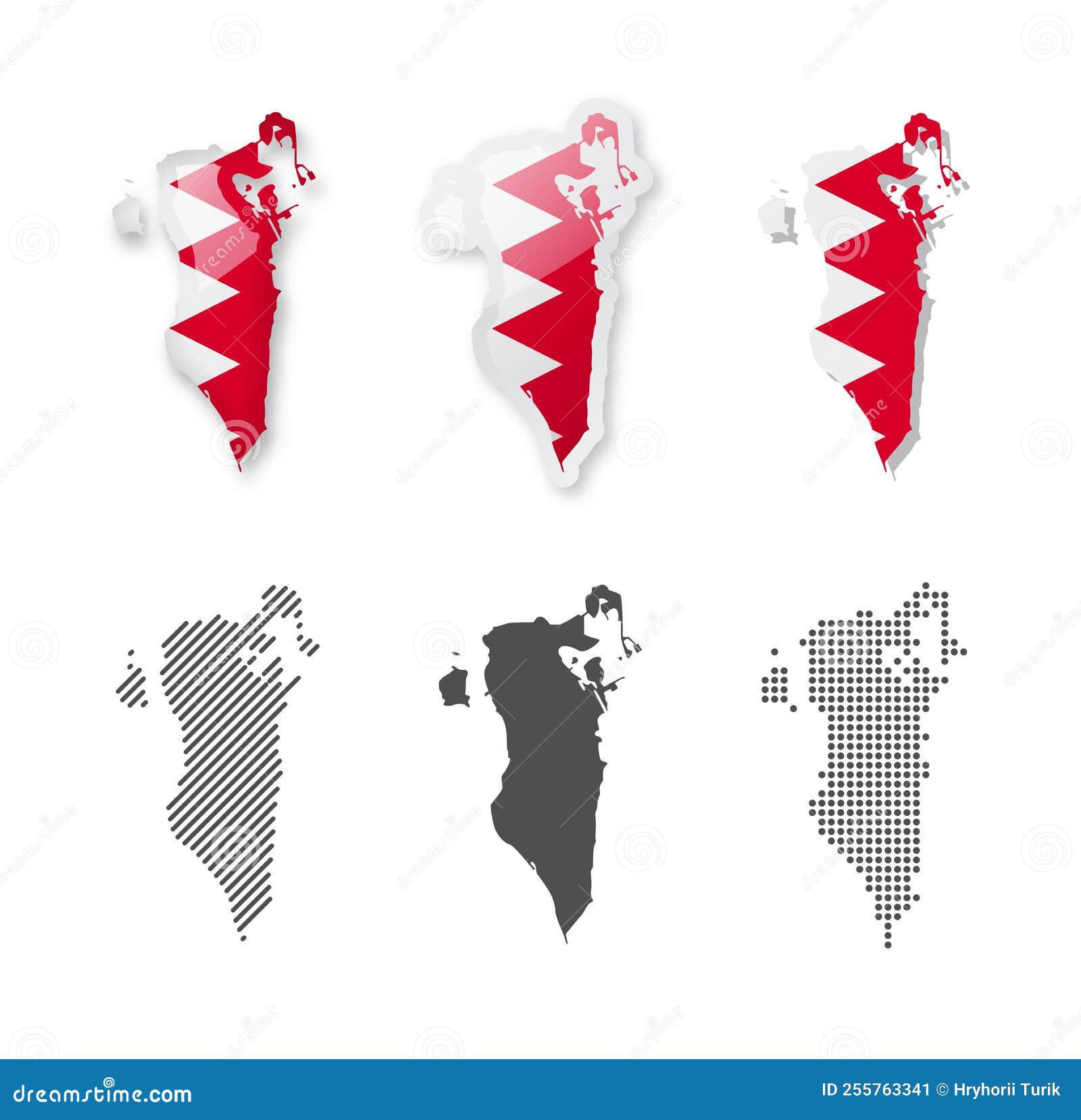 Bahrain - Maps Collection. Six Maps of Different Designs Stock ...