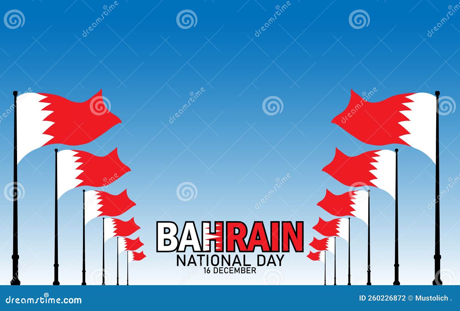 Bahrain National Day Celebration Greeting Card Stock Illustration ...