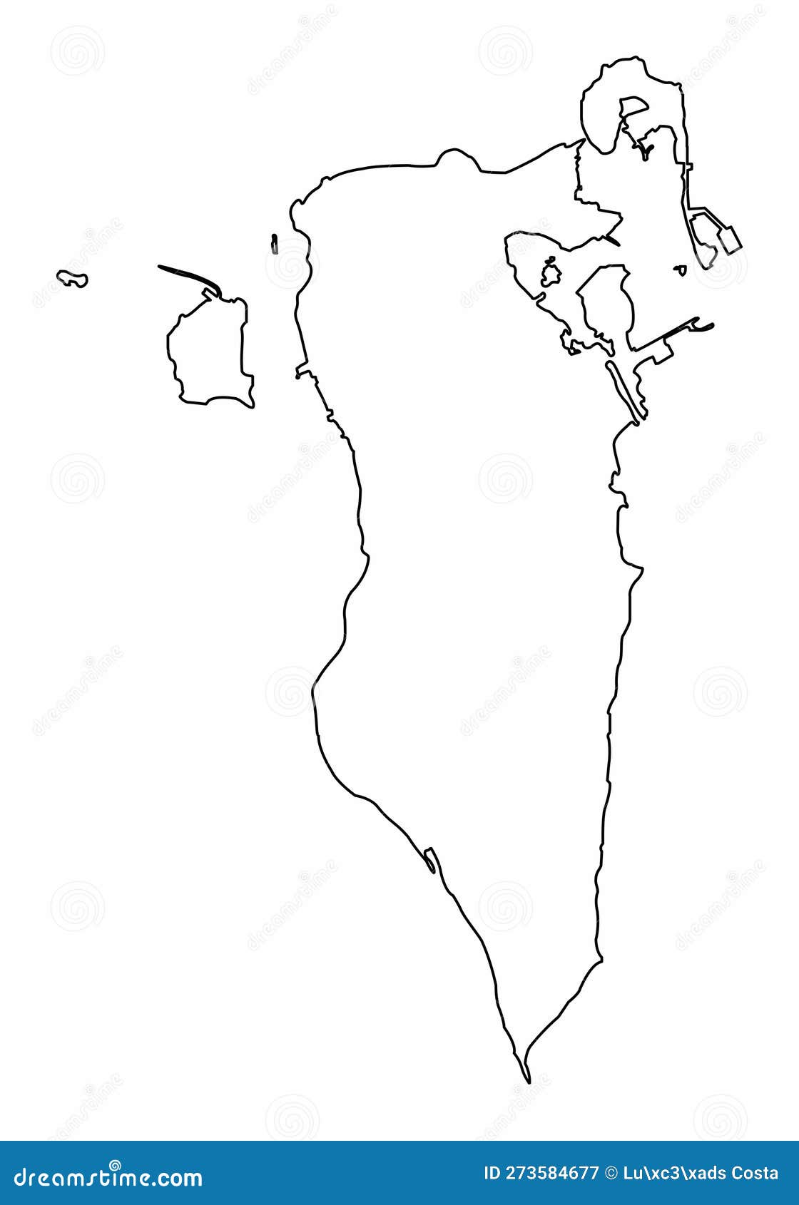 Bahrain outline map stock vector. Illustration of bahrein - 273584677