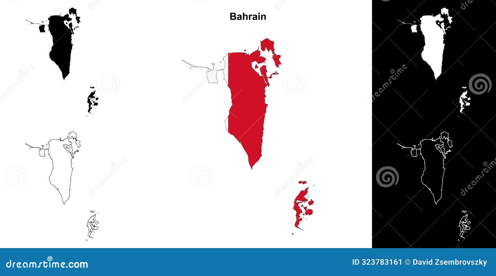 Bahrain outline map stock vector. Illustration of bahrain - 323783161