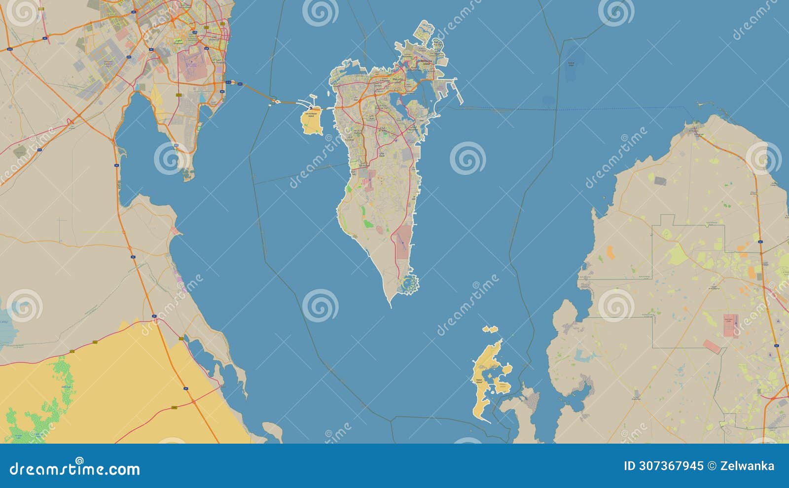 Bahrain Outlined. Topo German Stock Illustration - Illustration of ...