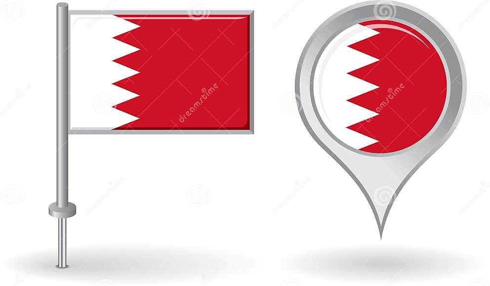 Bahrain Pin Icon and Map Pointer Flag. Vector Stock Vector ...
