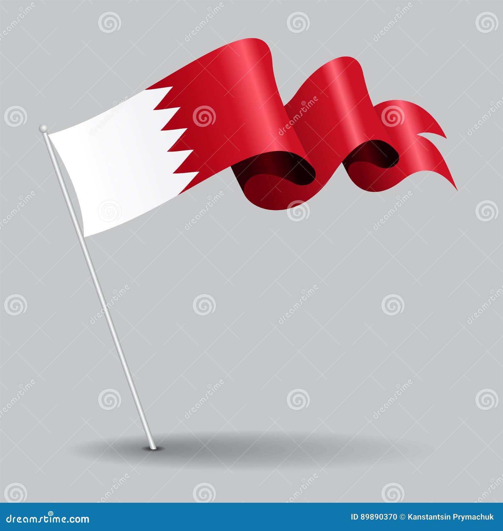 Bahrain Pin Wavy Flag. Vector Illustration. Stock Vector - Illustration ...