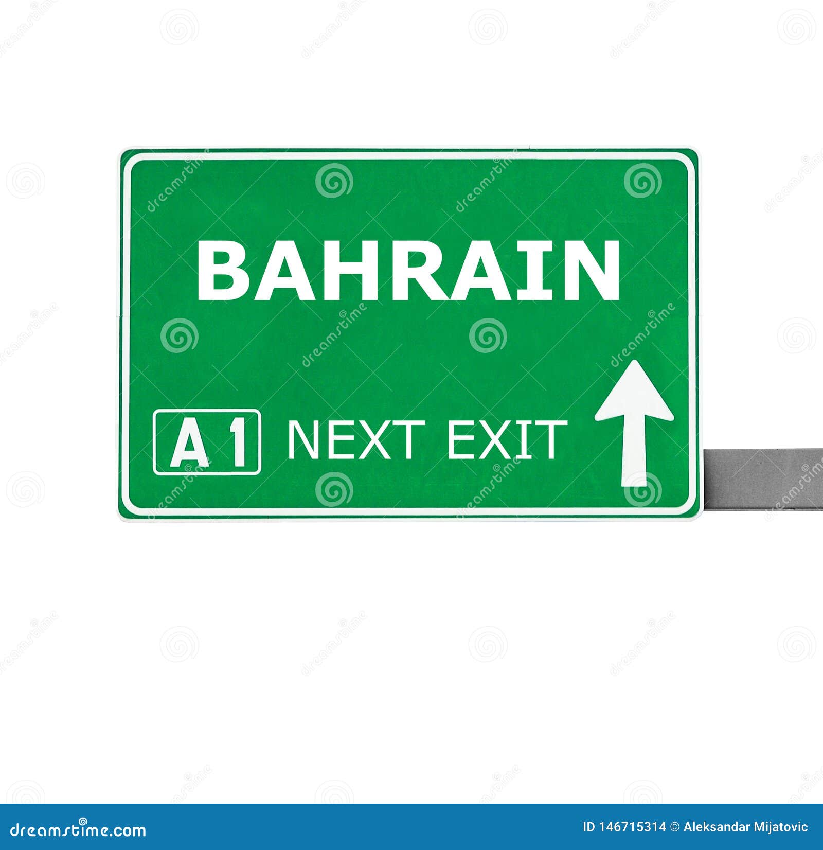 BAHRAIN Road Sign Isolated on White Stock Photo - Image of message ...