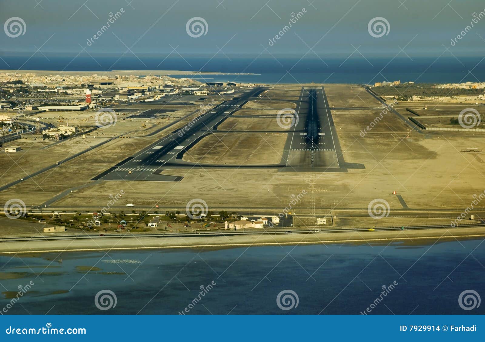 Bahrain Runway 30R/L 2009 stock photo. Image of tower - 7929914