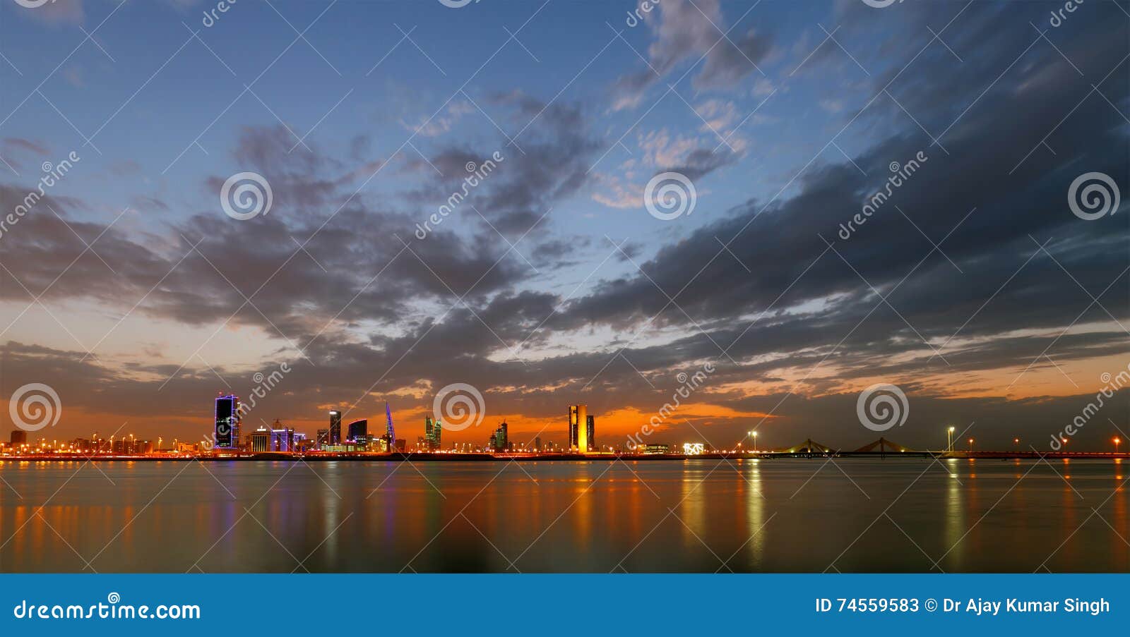 Bahrain skyline, HDR stock image. Image of arabia, city - 74559583