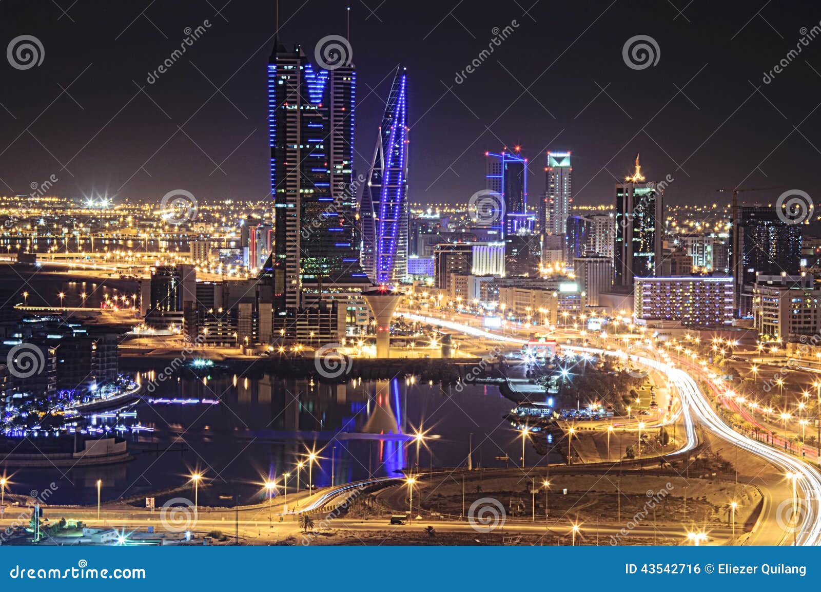 Bahrain Skyline stock photo. Image of seascape, rise - 43542716