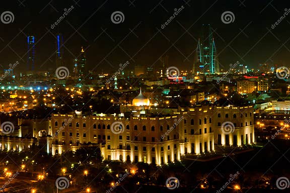 Bahrain Skyline at Night stock photo. Image of night - 25295488