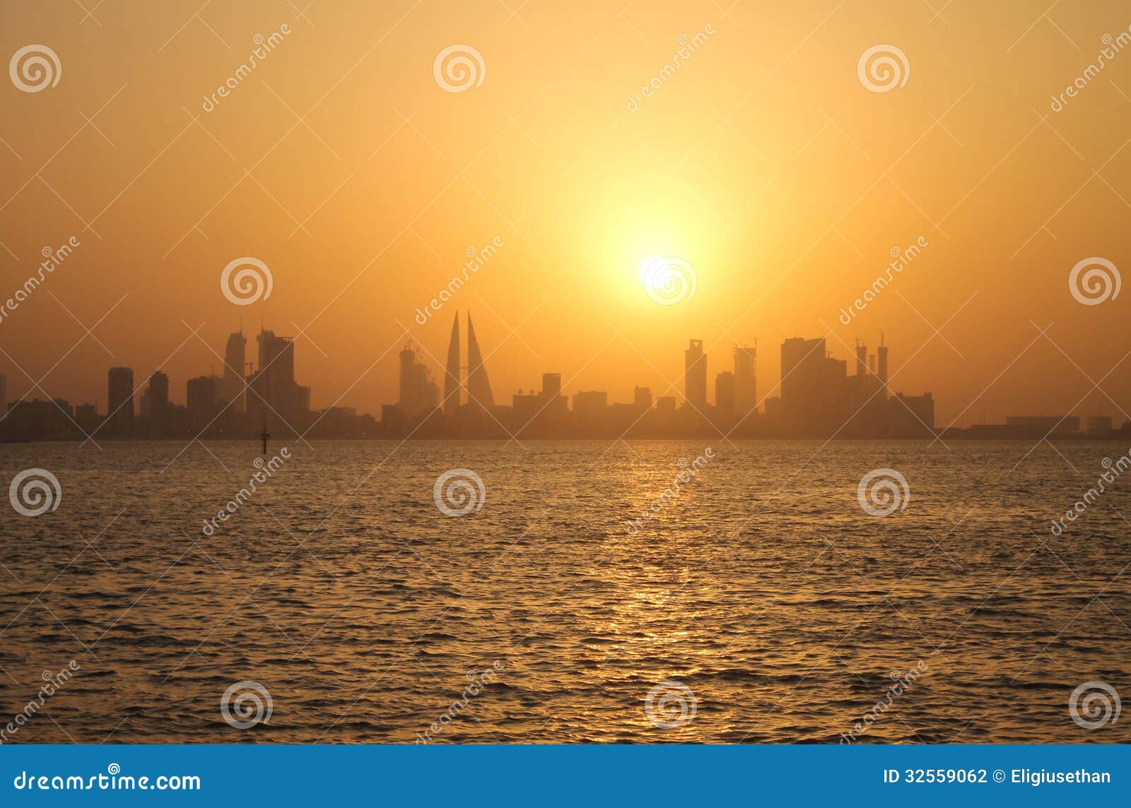 Bahrain Skyline during Sunset Stock Photo - Image of modern, arabia ...