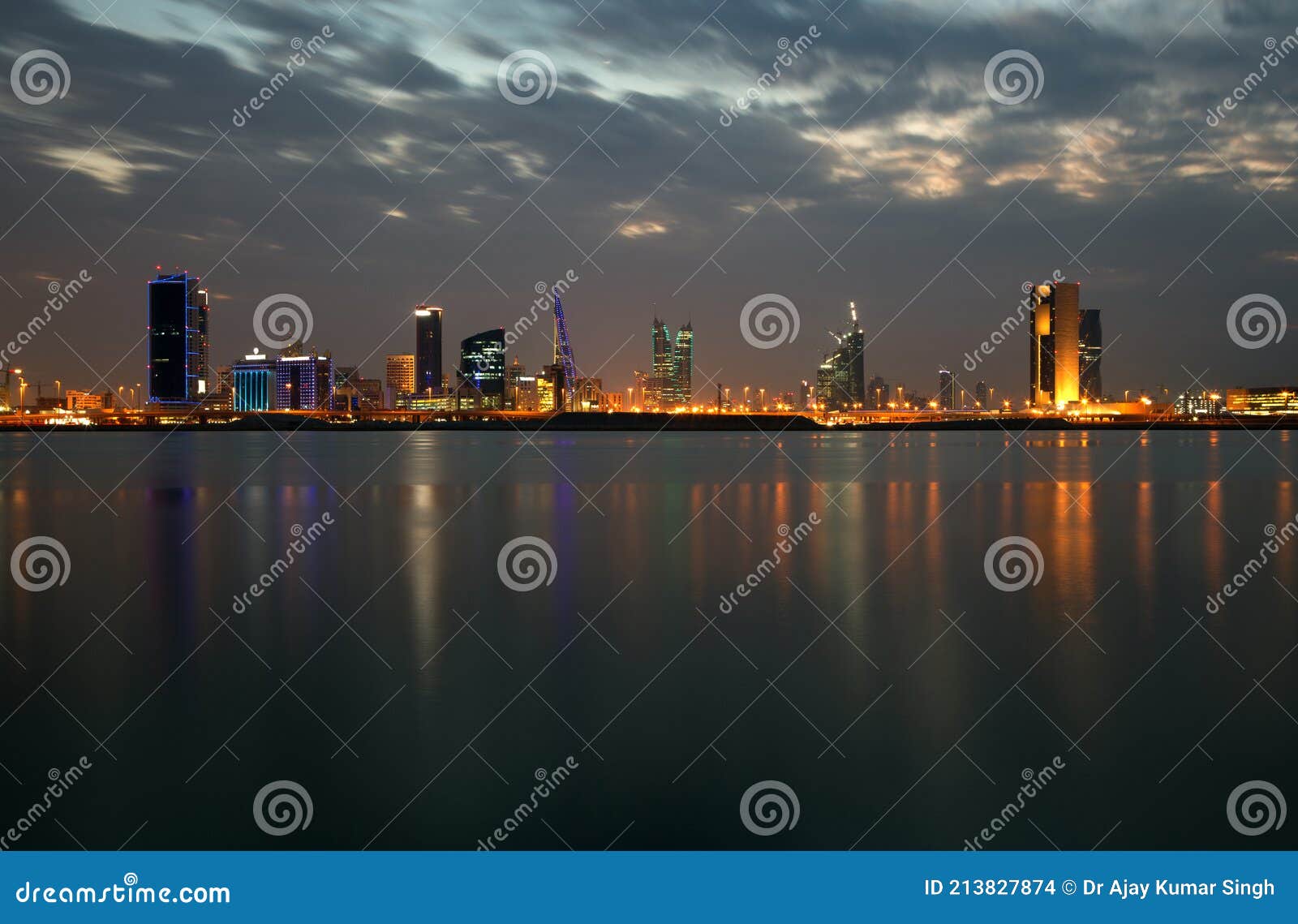 Bahrain Skyline at Twilight, HDR Stock Photo - Image of skyline, dusk ...