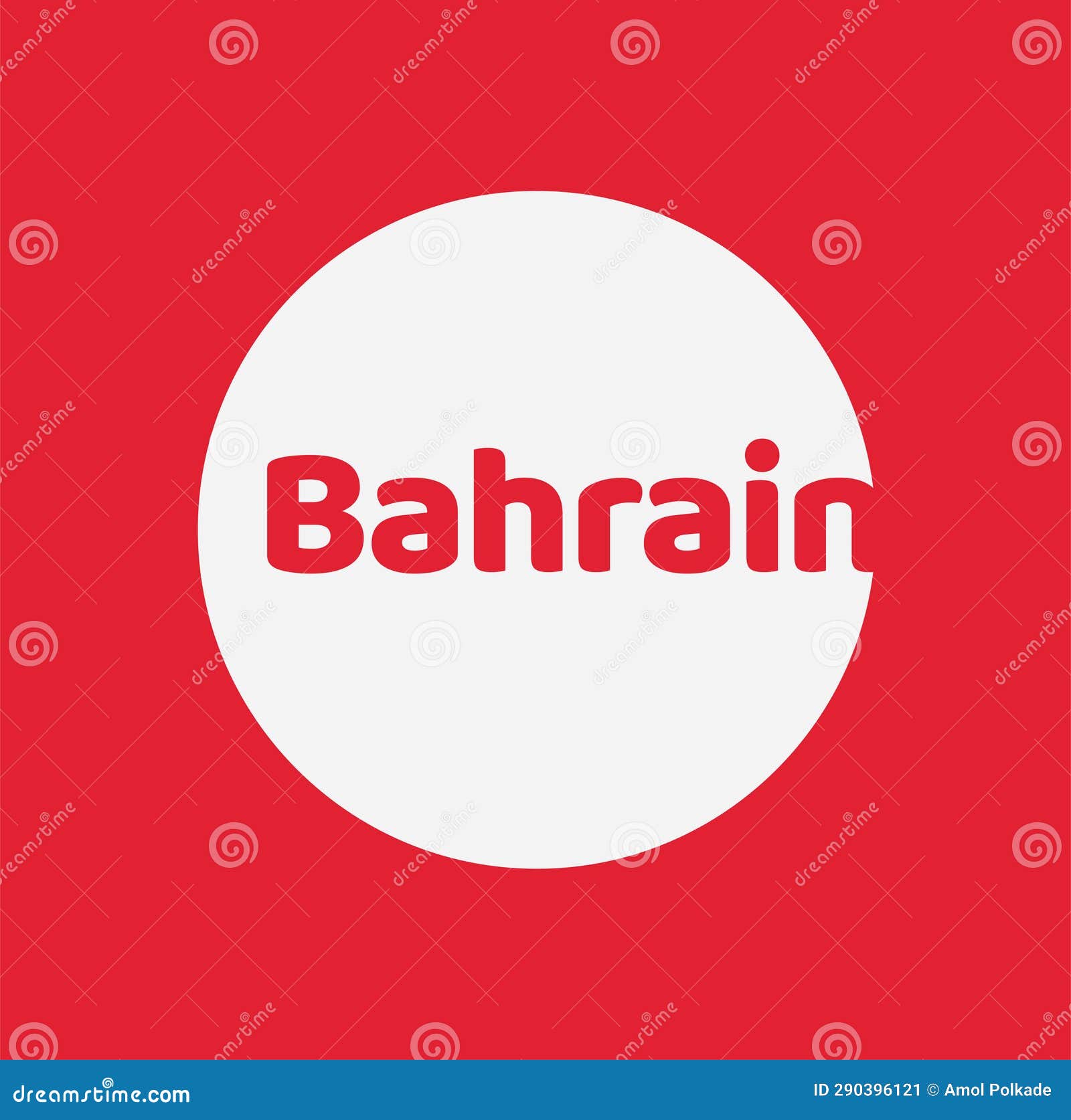 Bahrain Typography Art with Round Shape Stock Illustration ...