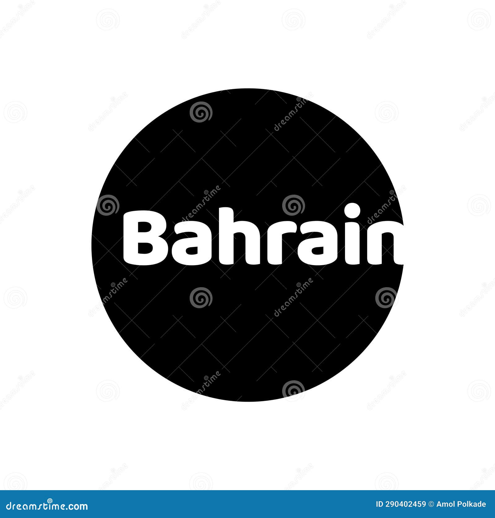 Bahrain Typography Art with Round Shape Stock Illustration ...
