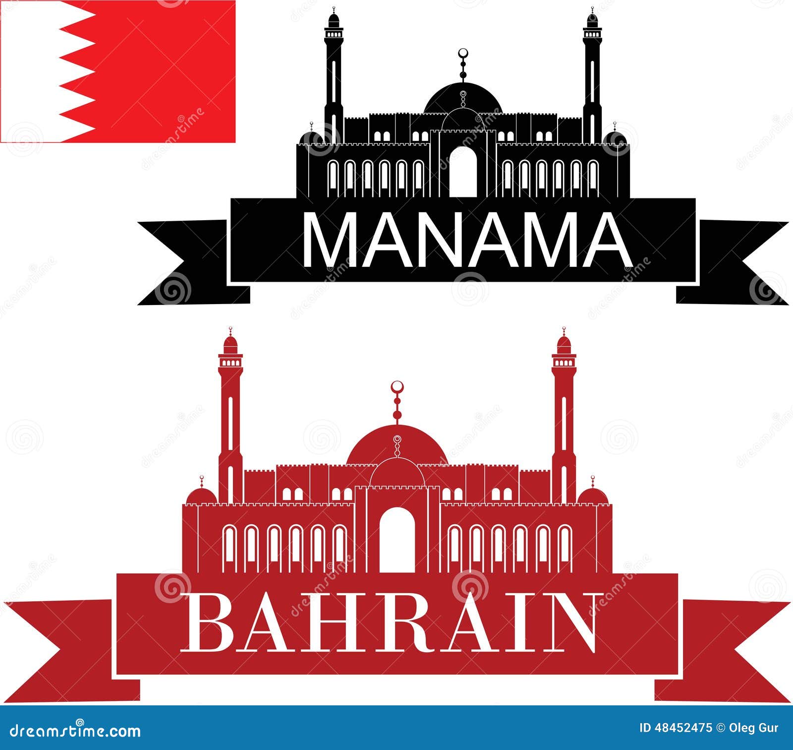 Bahrain stock vector. Illustration of abstract, black - 48452475