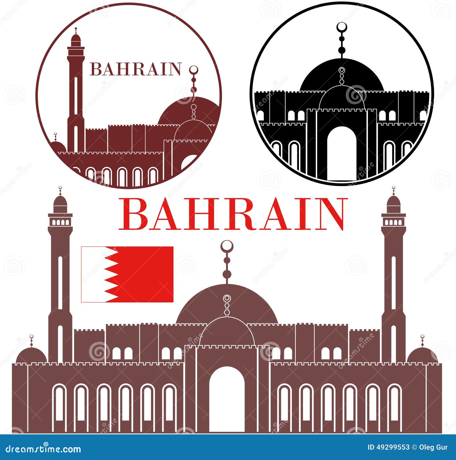 Bahrain stock vector. Illustration of vector, architecture - 49299553