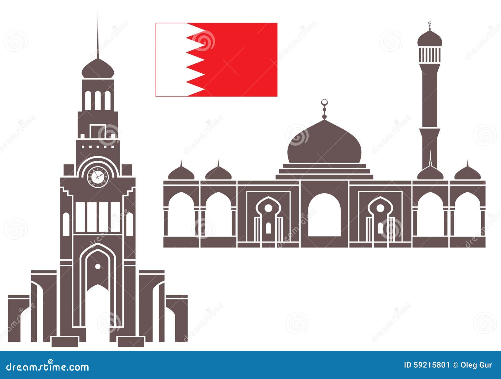 Bahrain stock vector. Illustration of travel, isolated - 59215801