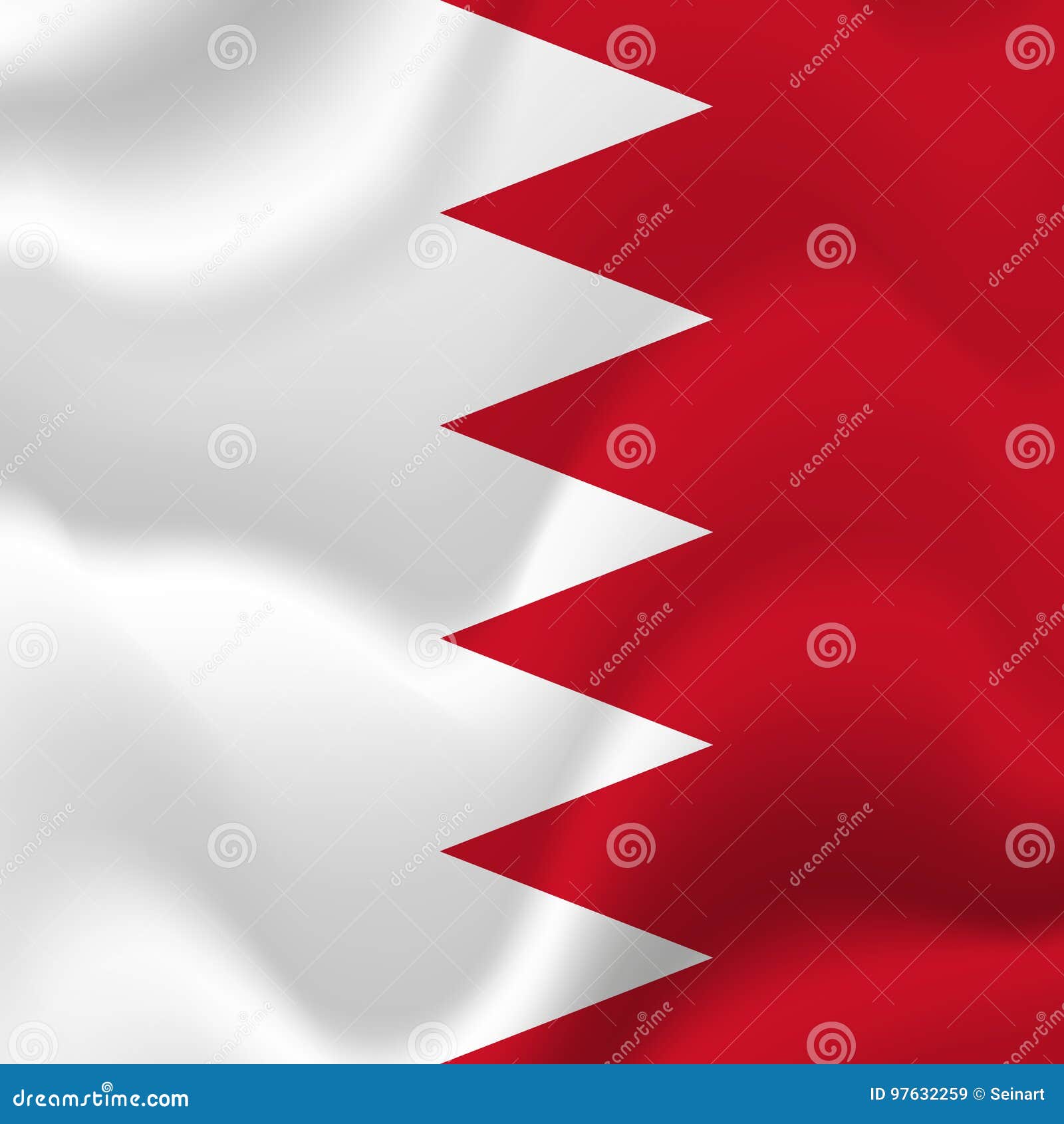 Bahrain Waving Flag. Vector Illustration. Stock Vector - Illustration ...
