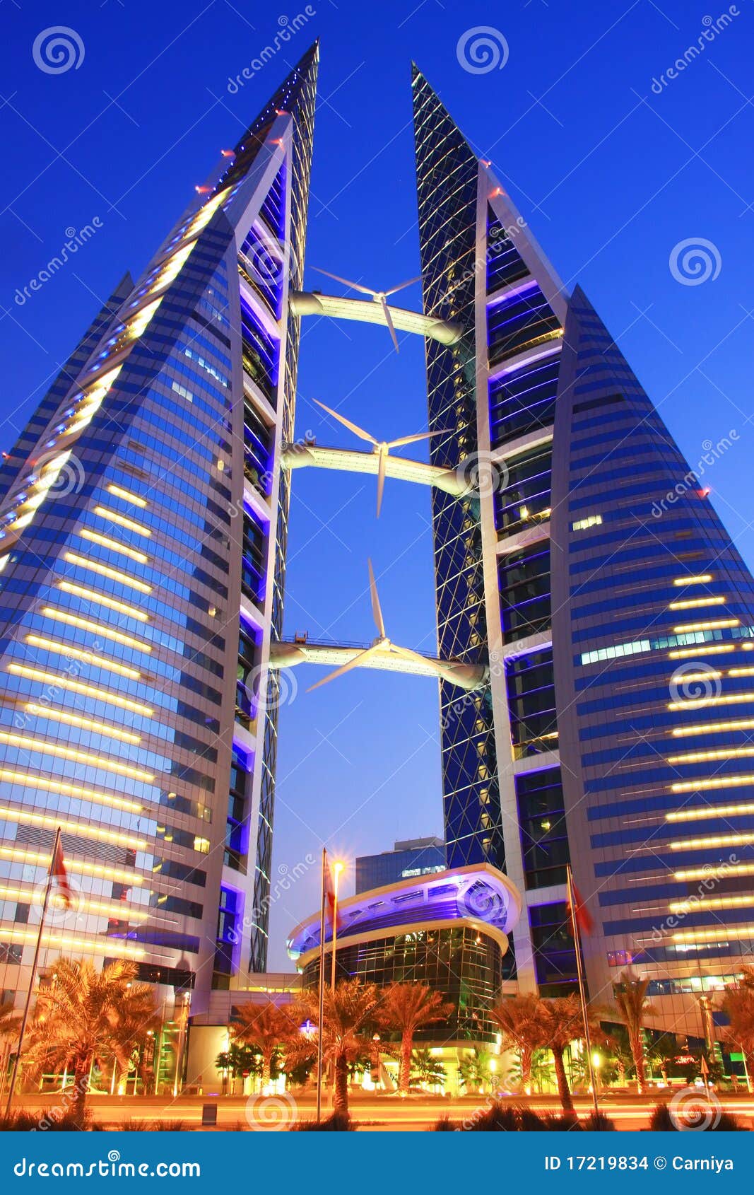 Bahrain World Trade Center stock photo. Image of island - 17219834