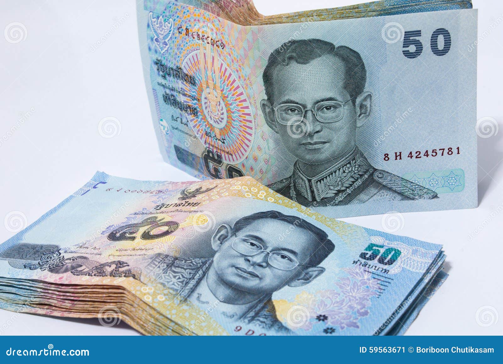50 Baht, cash. stock image. Image of cash, stack, wealth - 59563671