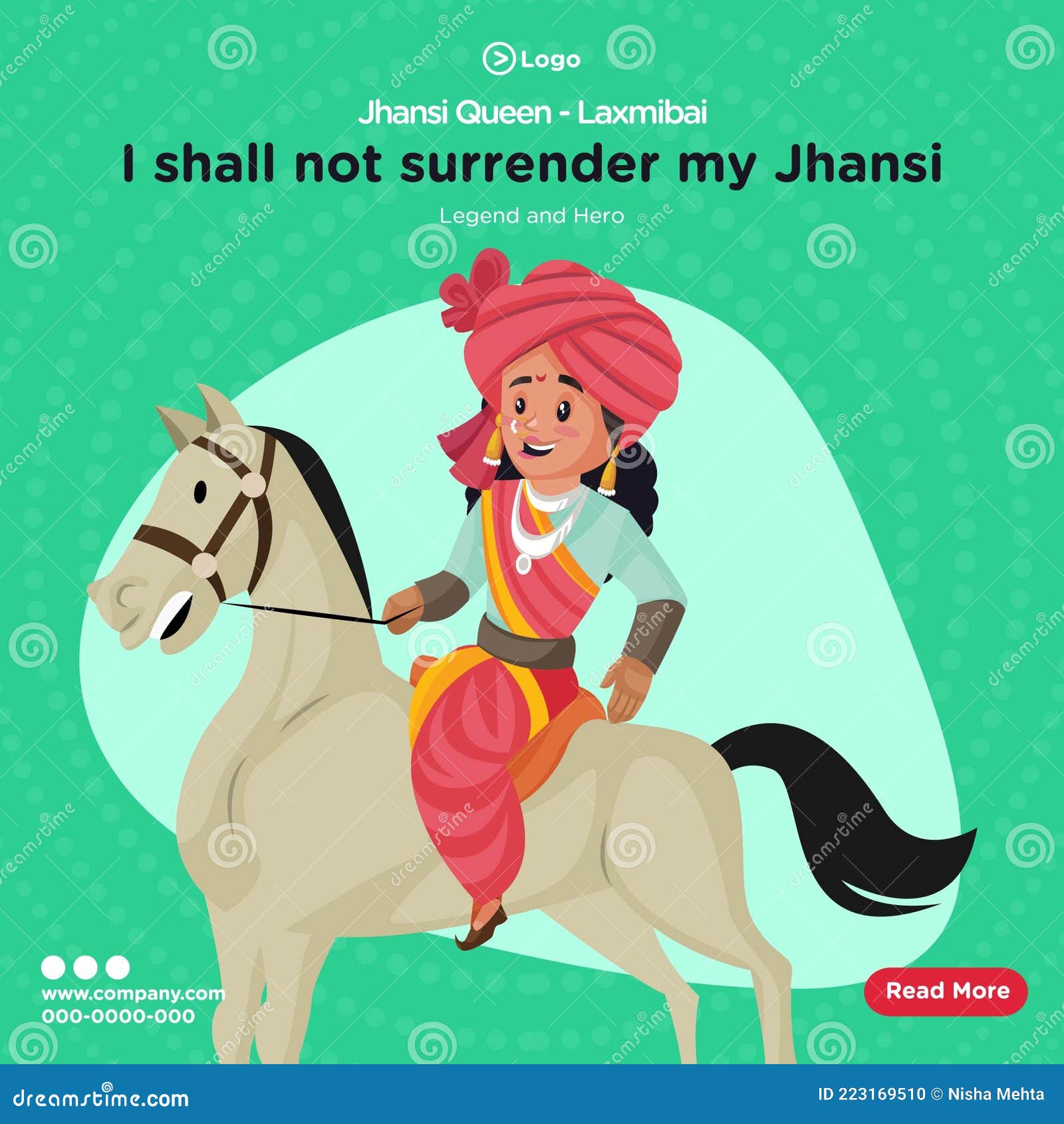 Rani Laxmi Bai Vector Mascot Logo | CartoonDealer.com #265503360