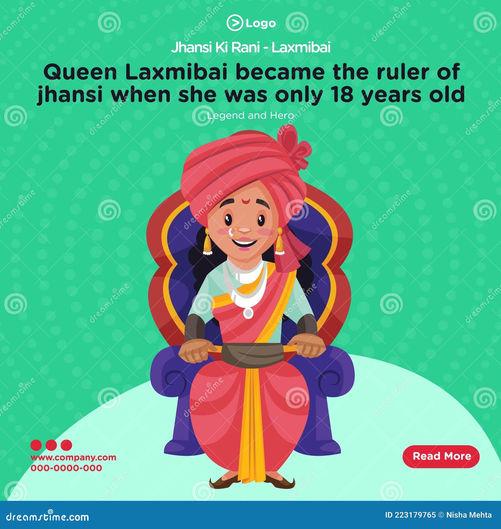Rani Laxmi Bai Vector Mascot Logo | CartoonDealer.com #265503360