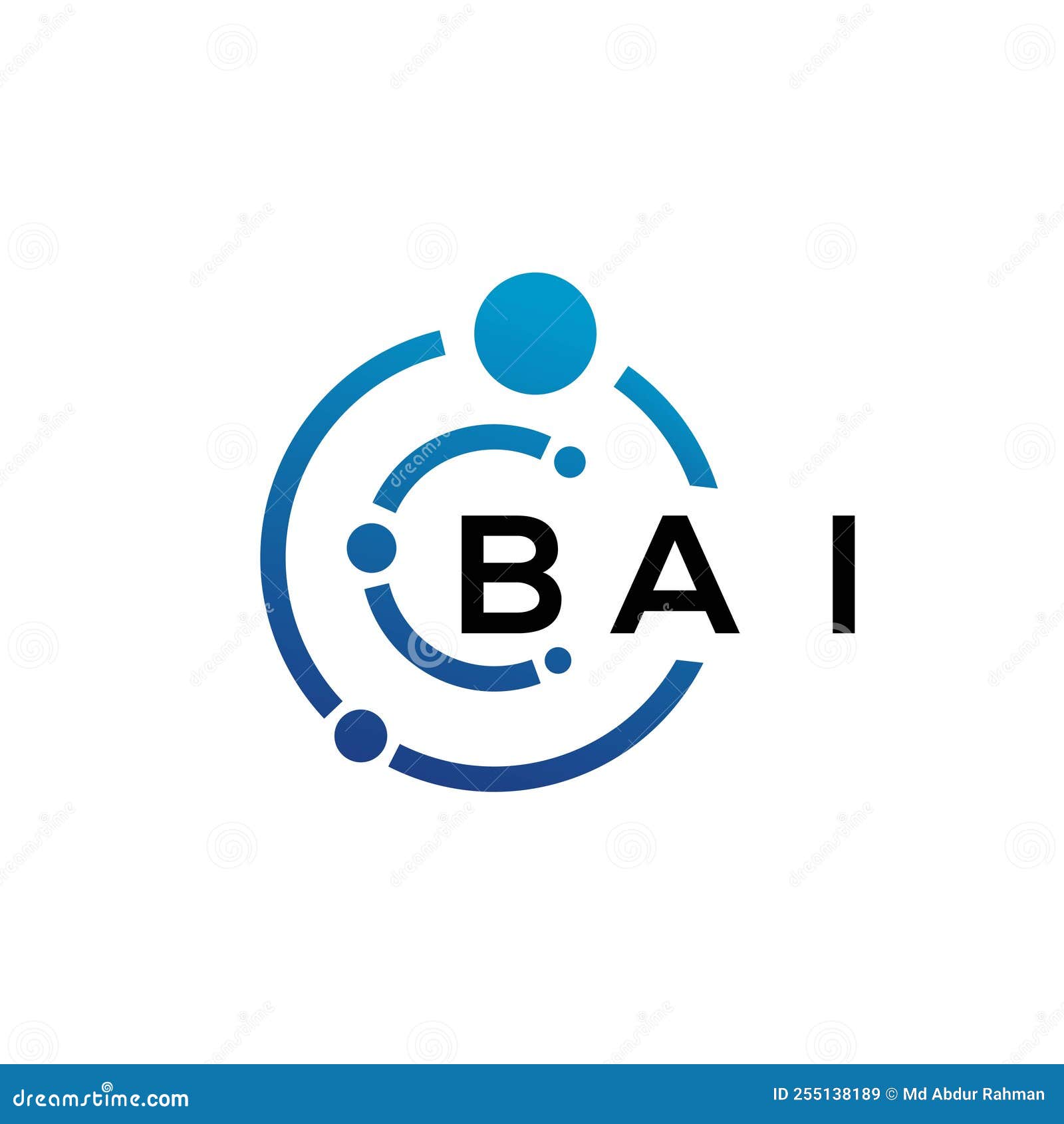 BAI Letter Logo Design On Black Background. BAI Creative Initials ...