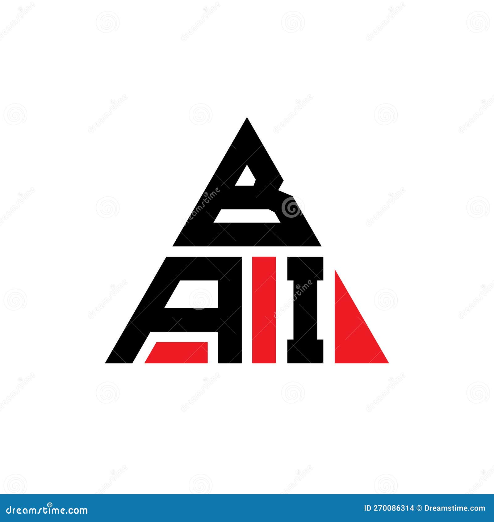 BAI Triangle Letter Logo Design with Triangle Shape. BAI Triangle Logo ...