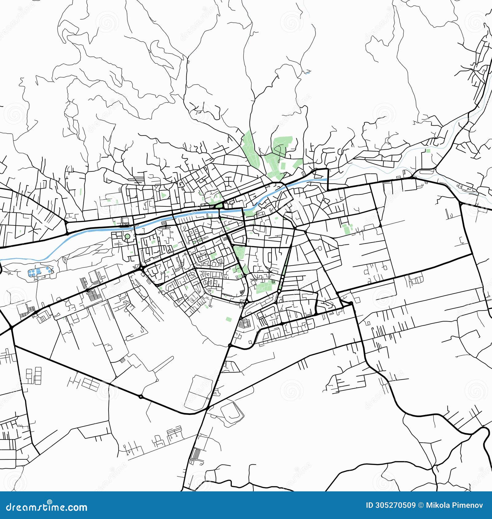 The Baia Mare map. stock illustration. Illustration of text - 305270509