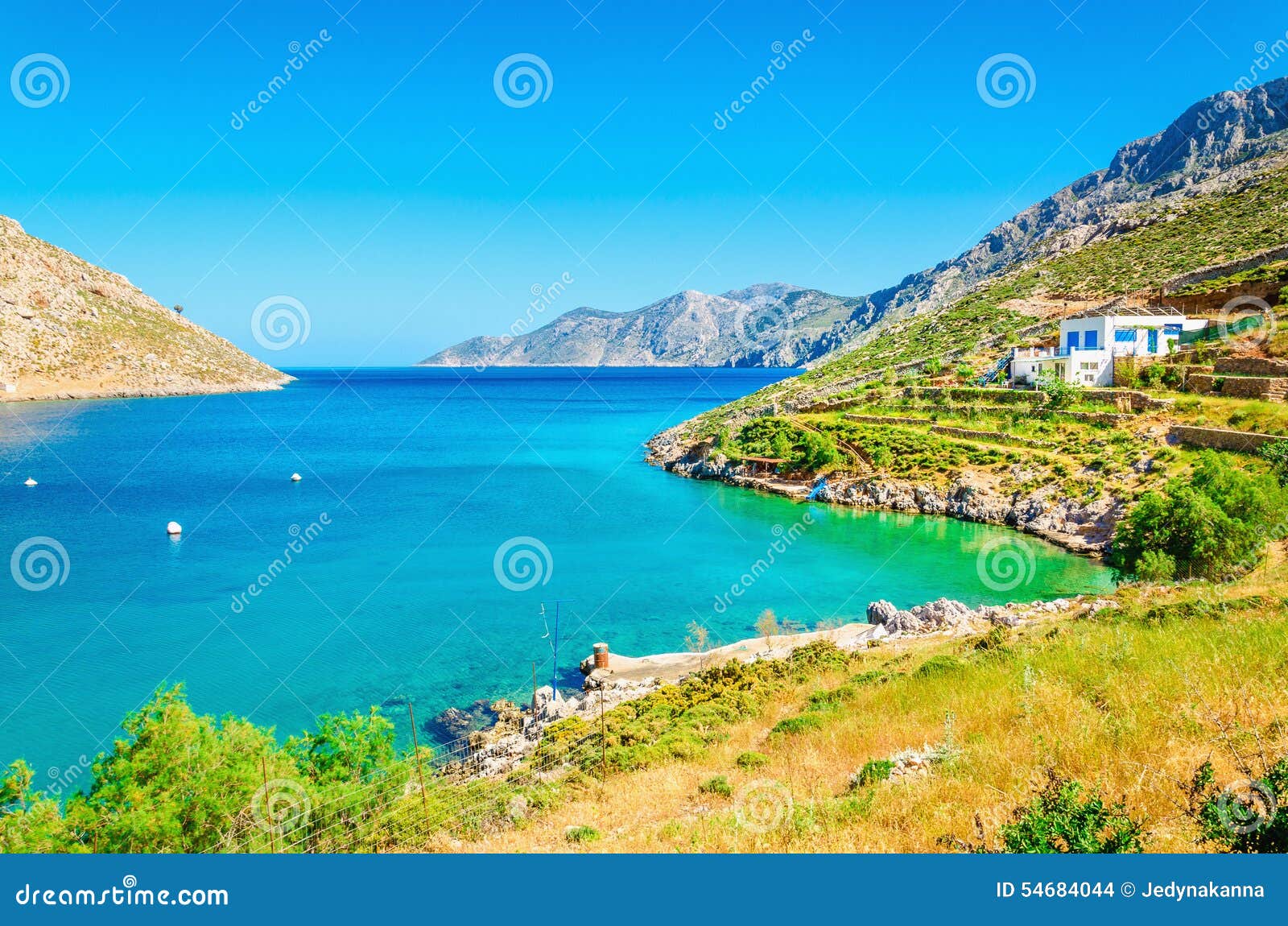 Baia Stupefacente Del Mare Sull'isola Greca Fotografia Stock - Immagine ...