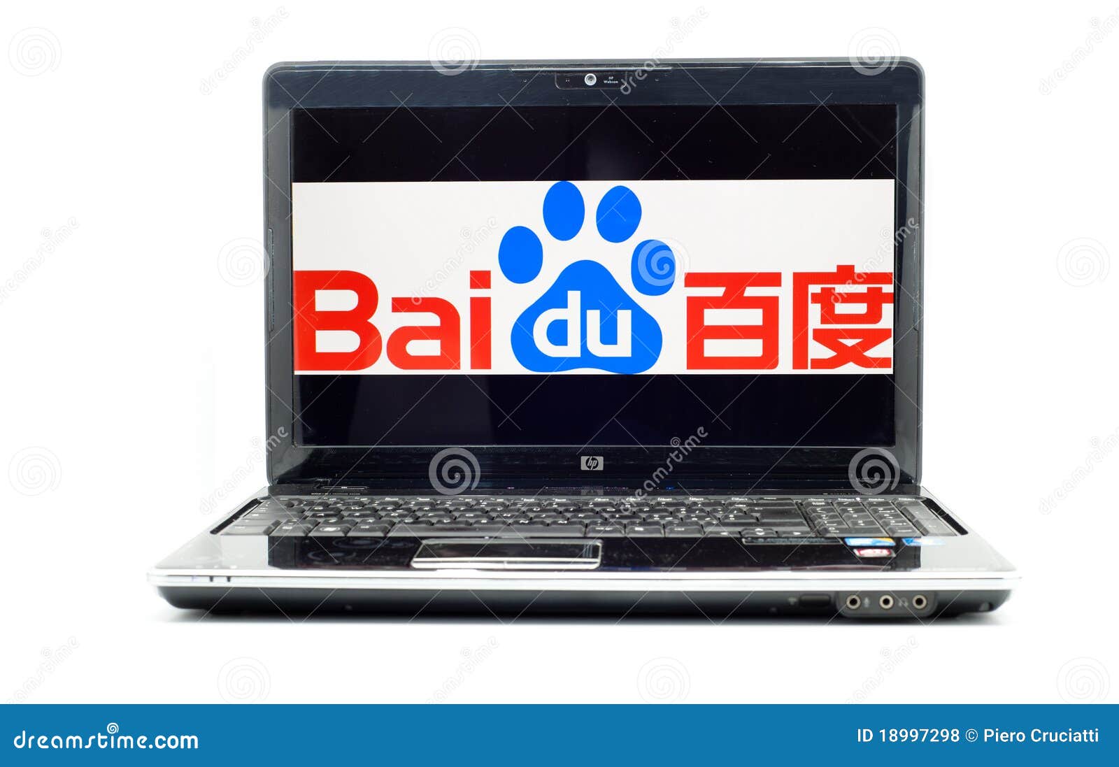 Baidu logo on HP laptop editorial stock photo. Image of internet - 18997298