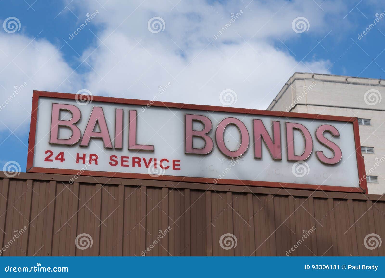 Bail Bonds Sign Chained To A Building I Royalty-Free Stock Photo ...