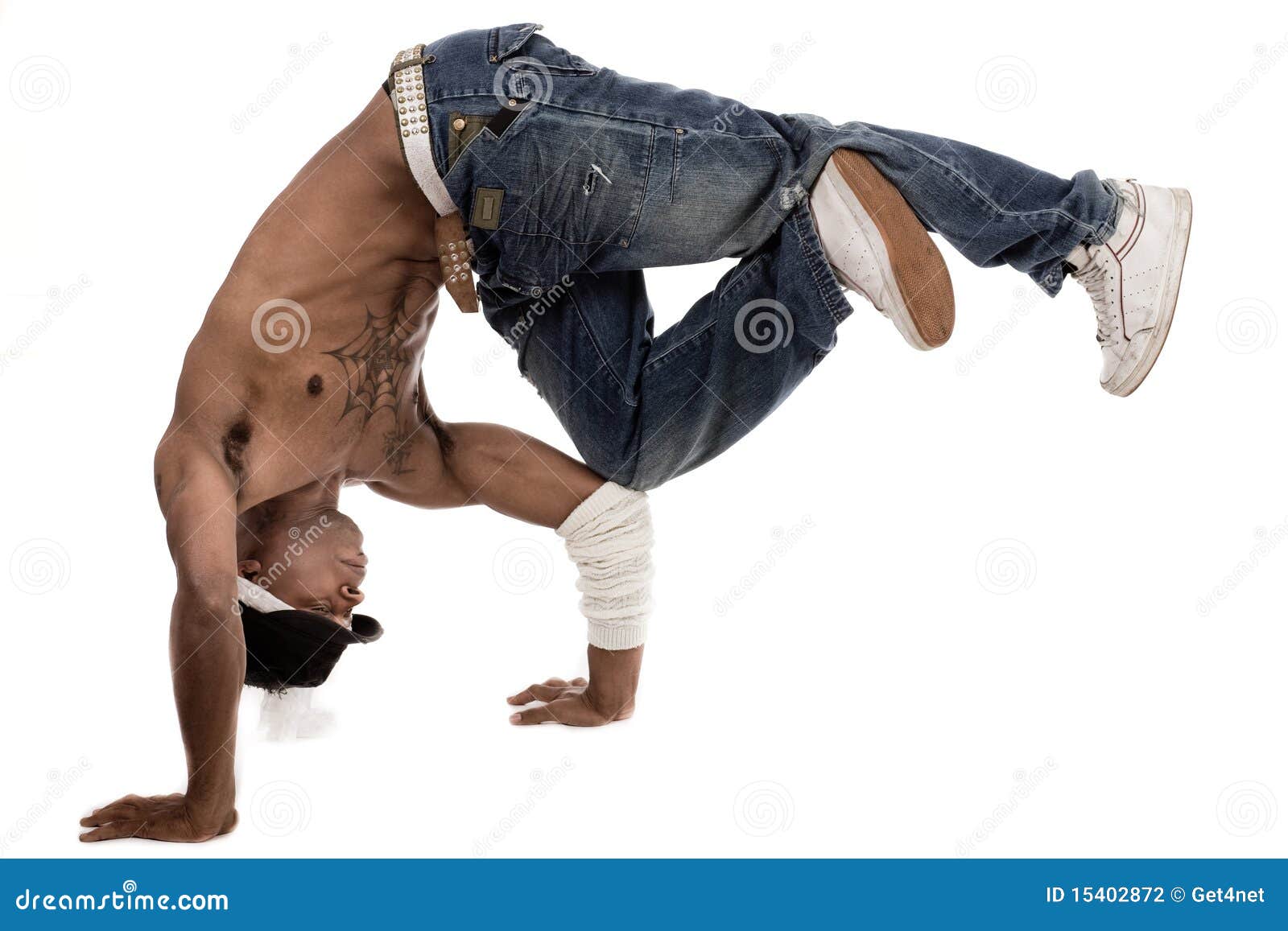 Bailarín Que Balancea Sus Rodillas Con Sus Codos Foto de archivo ...