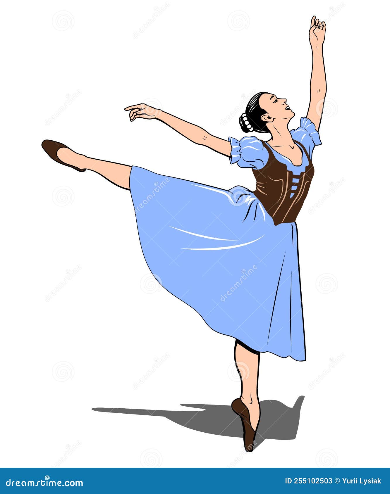Bailarina Bailarina Con Vestido Medieval Bailarina De Ballet Anclar El Estilo De Arte Pop