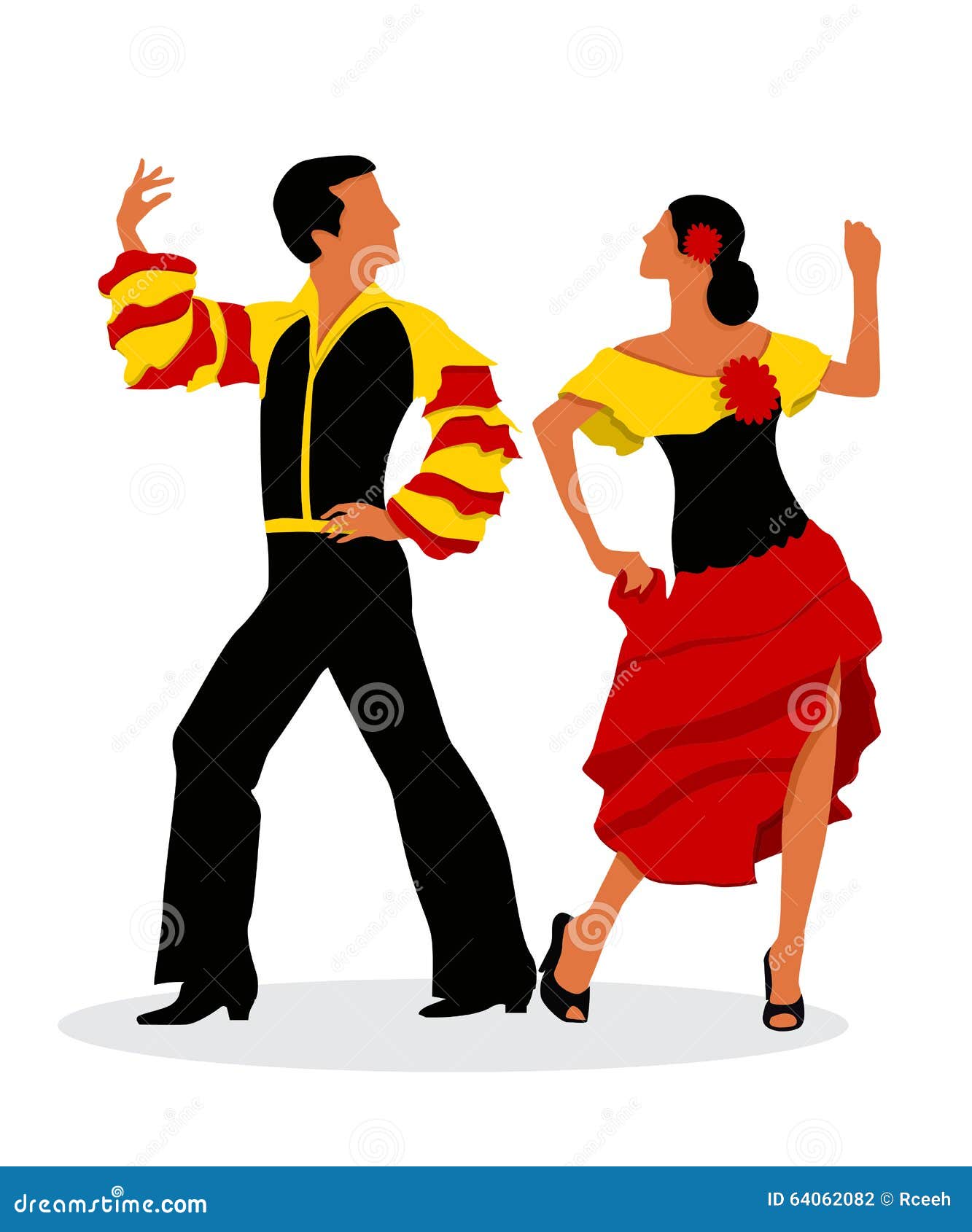 Bailarines de la rumba ilustración del vector. Ilustración de danza ...