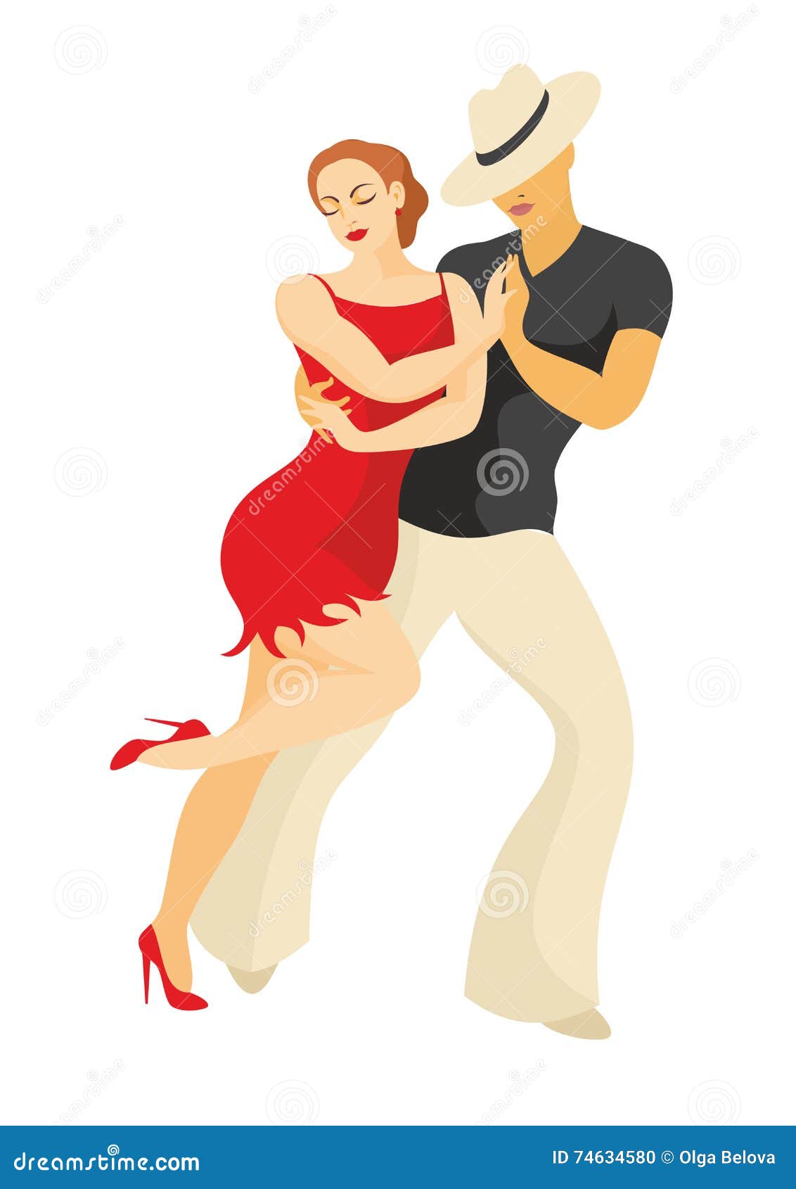 Bailarines de la salsa ilustración del vector. Ilustración de mujer - 74634580