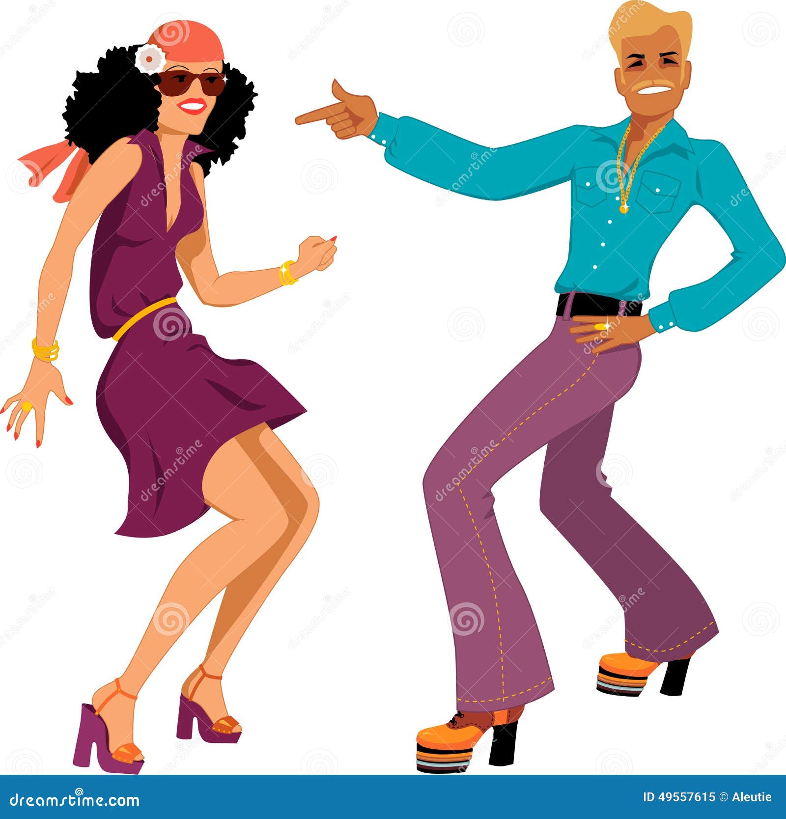 Bailarines del disco ilustración del vector. Ilustración de canguelo ...