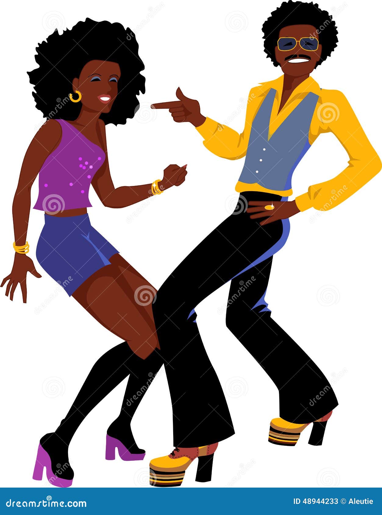 Bailarines Del Disco Aislados Ilustración del Vector - Ilustración de ...