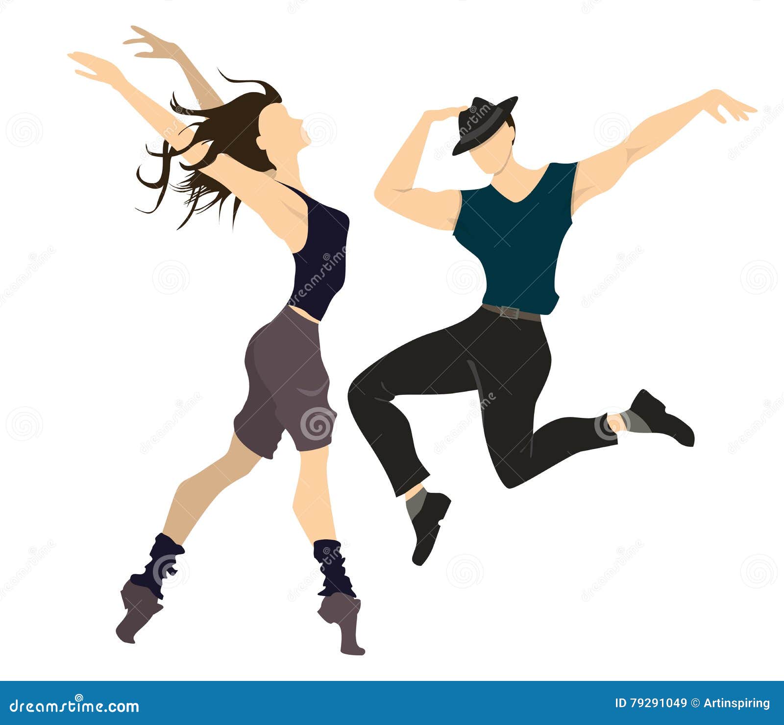 Bailarines profesionales ilustración del vector. Ilustración de salto ...