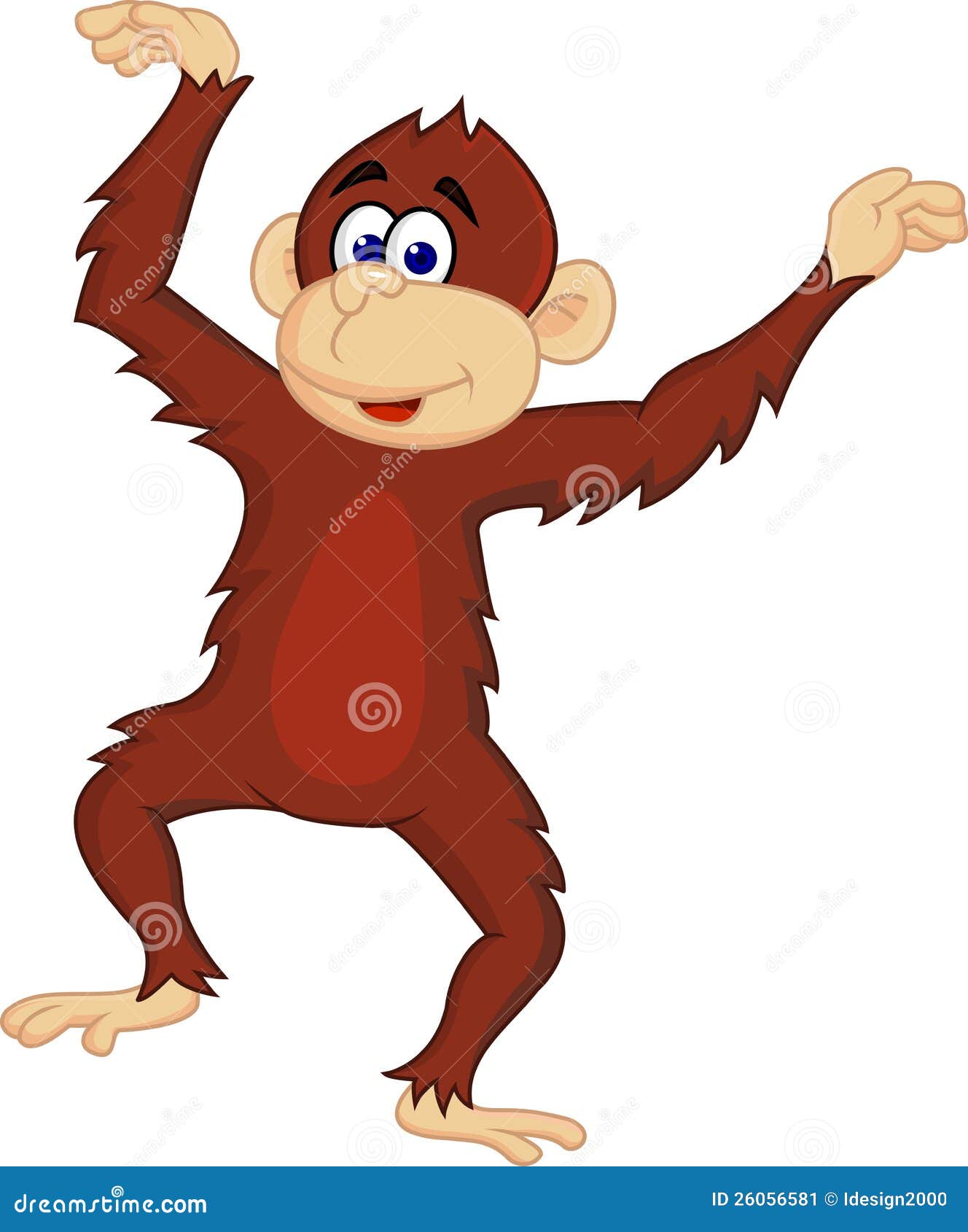 Baile lindo del chimpancé ilustración del vector. Ilustración de mono ...