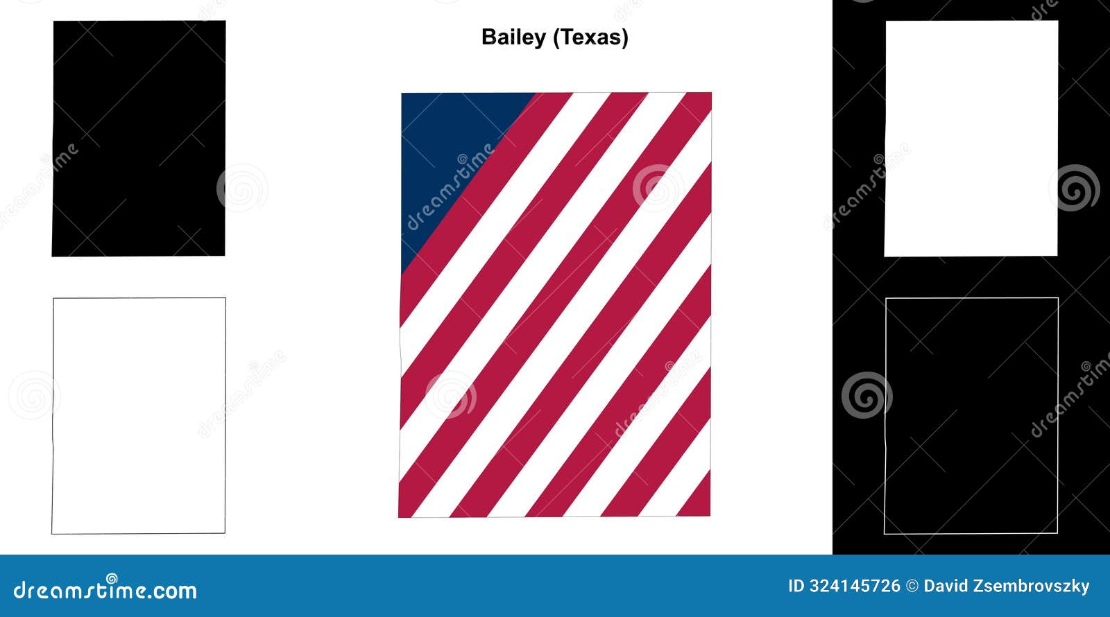 Map Of Bailey County In Texas State On White Background. Single County ...
