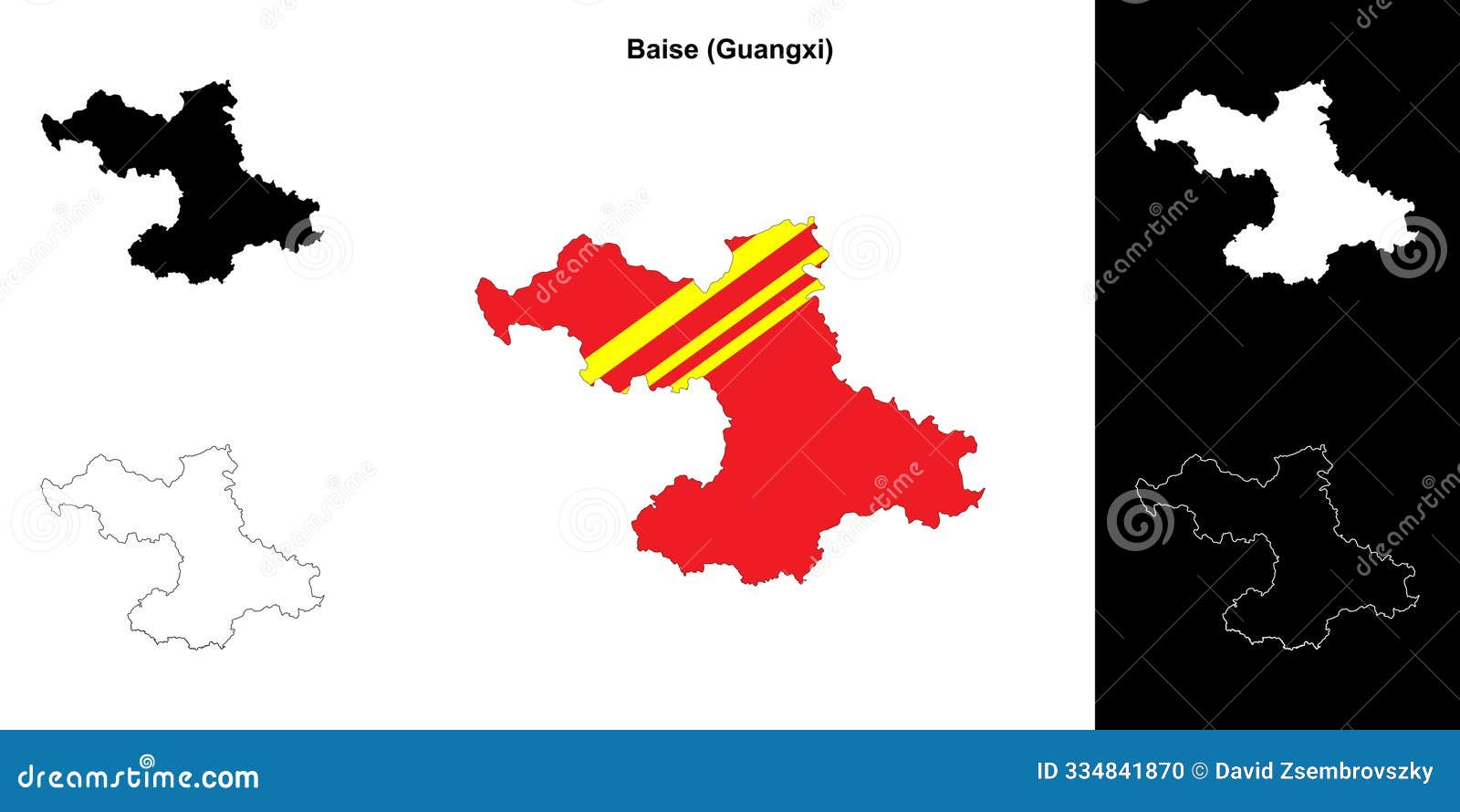 Baise outline map stock illustration. Illustration of template - 334841870