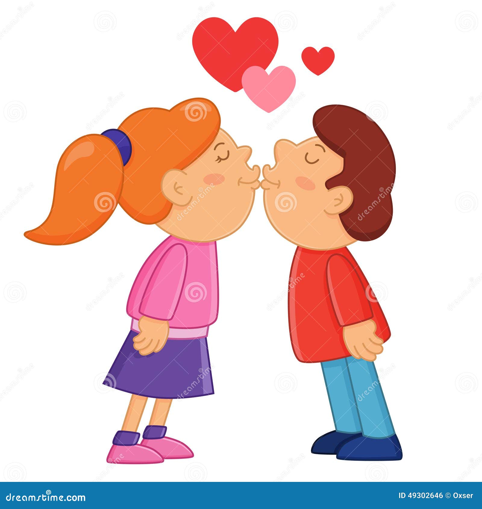 Baisers De Garçon Et De Fille Illustration De Vecteur Illustration Du