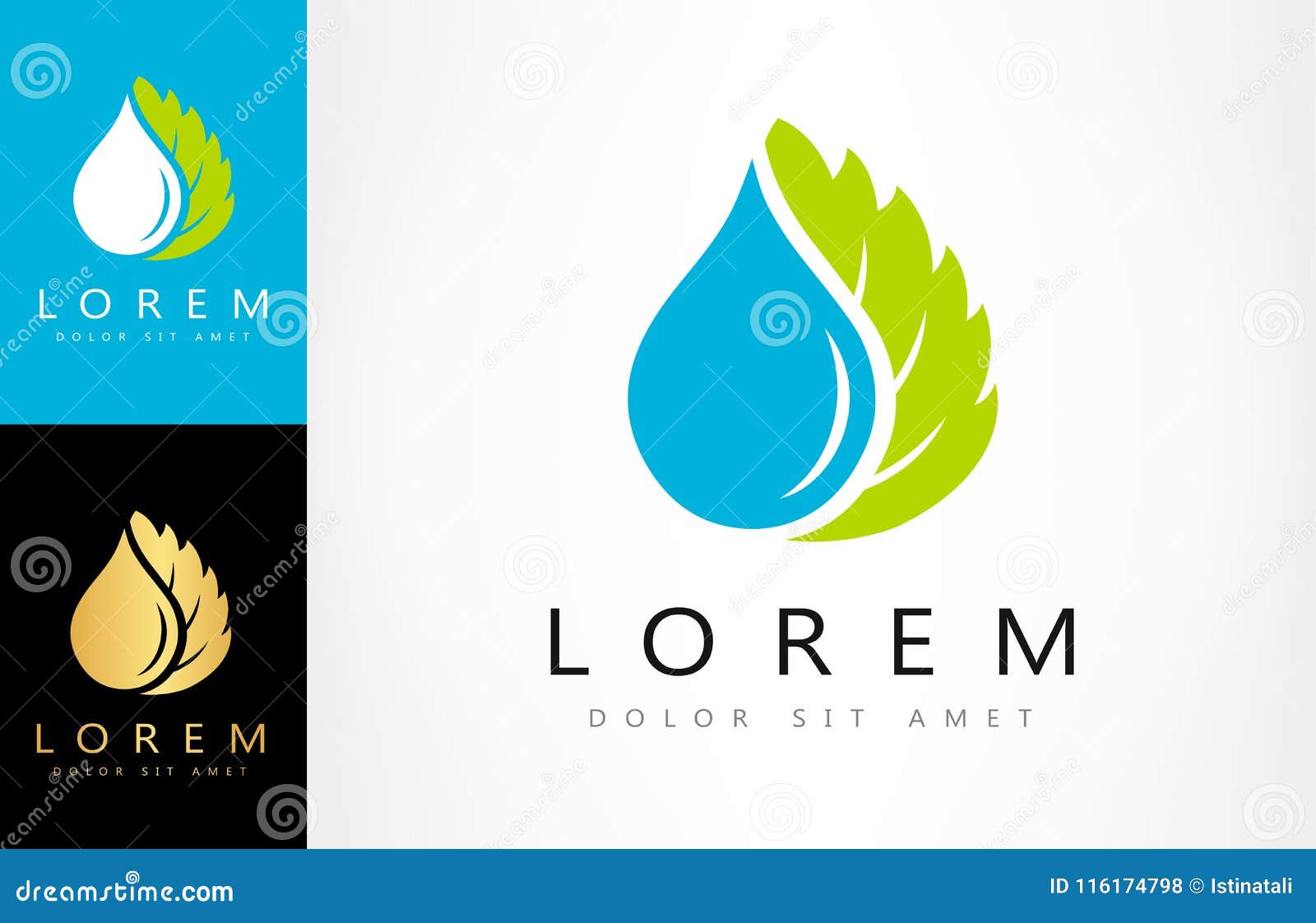 Baisse De L'eau Et De Logo Vert De Feuille Illustration de Vecteur ...