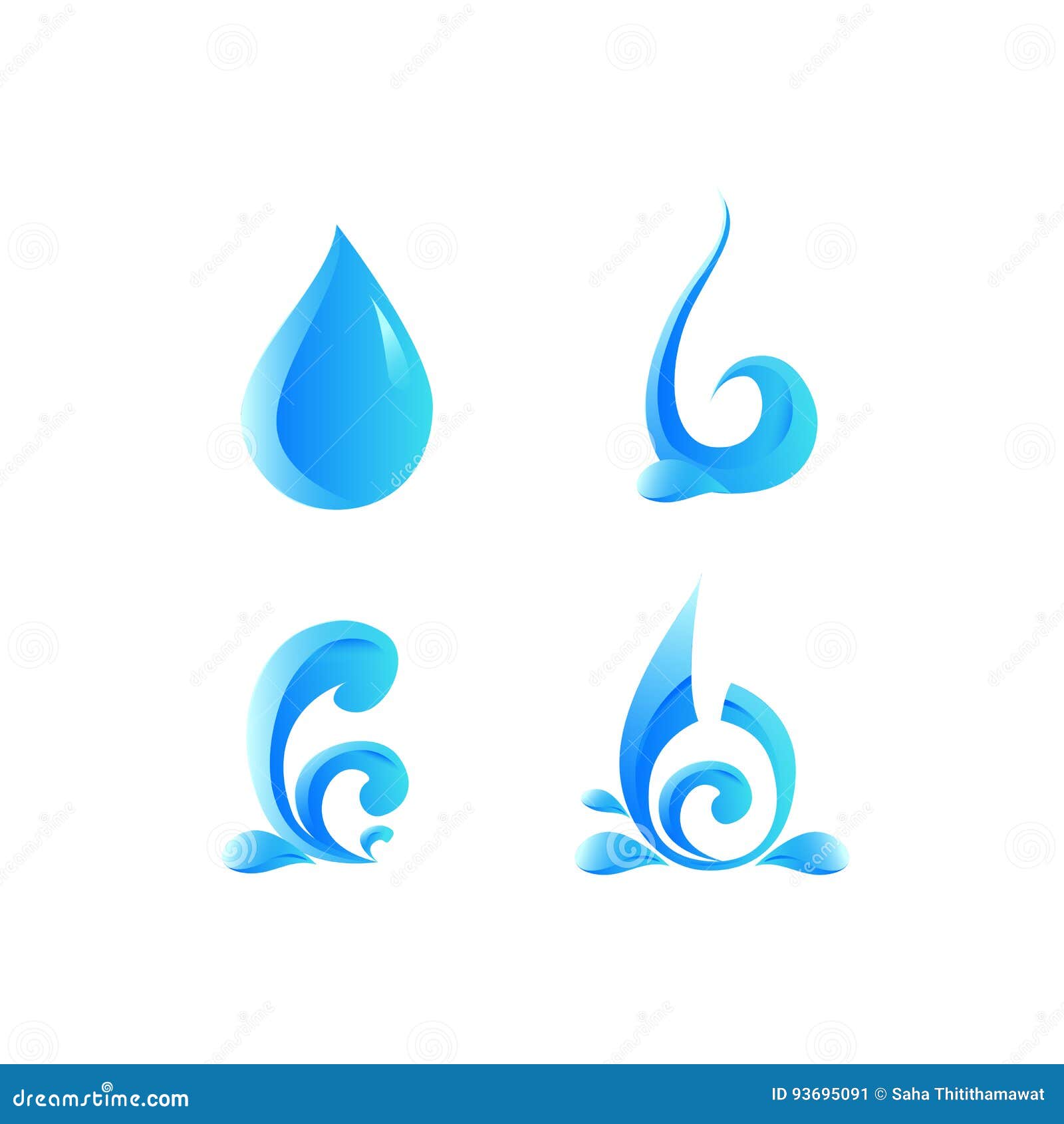 Baisse De Logo Set Element Symbol Aqua Illustration Stock ...