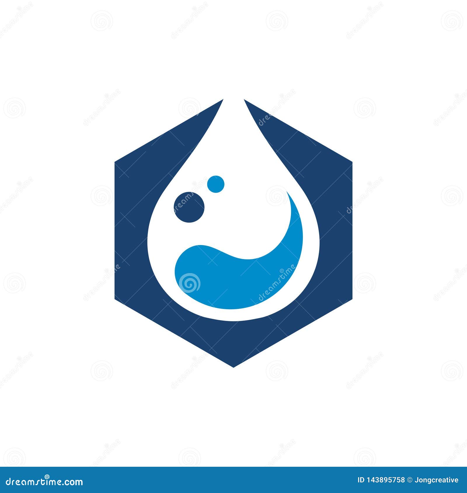 Baisse Logo Template Simple D'eau Douce D'hexagone Illustration de ...