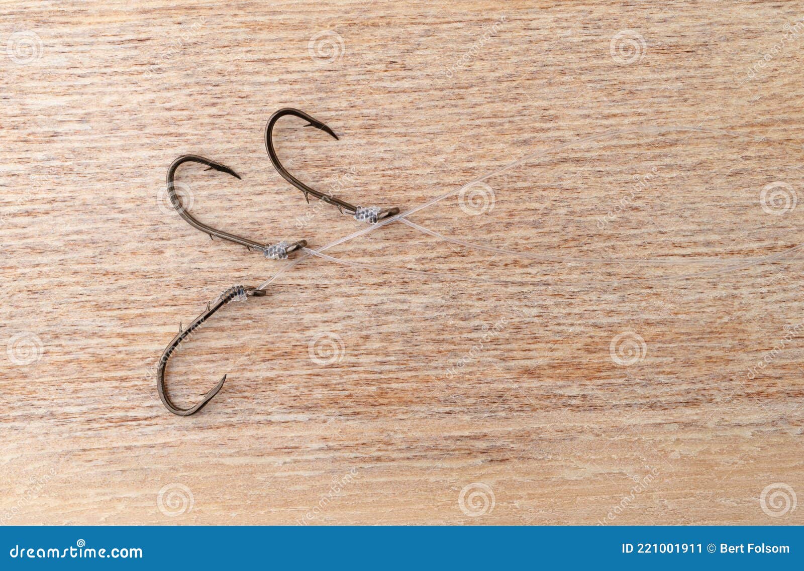Bait Hooks with Snell Leader Attached Stock Image - Image of small ...