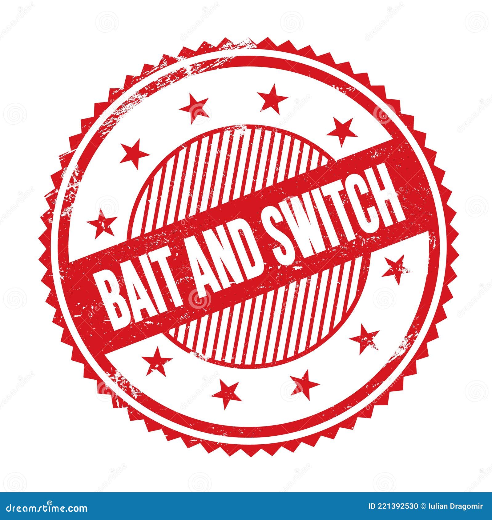 BAIT and SWITCH Text Written on Red Grungy Round Stamp Stock Illustration - Illustration of icon ...